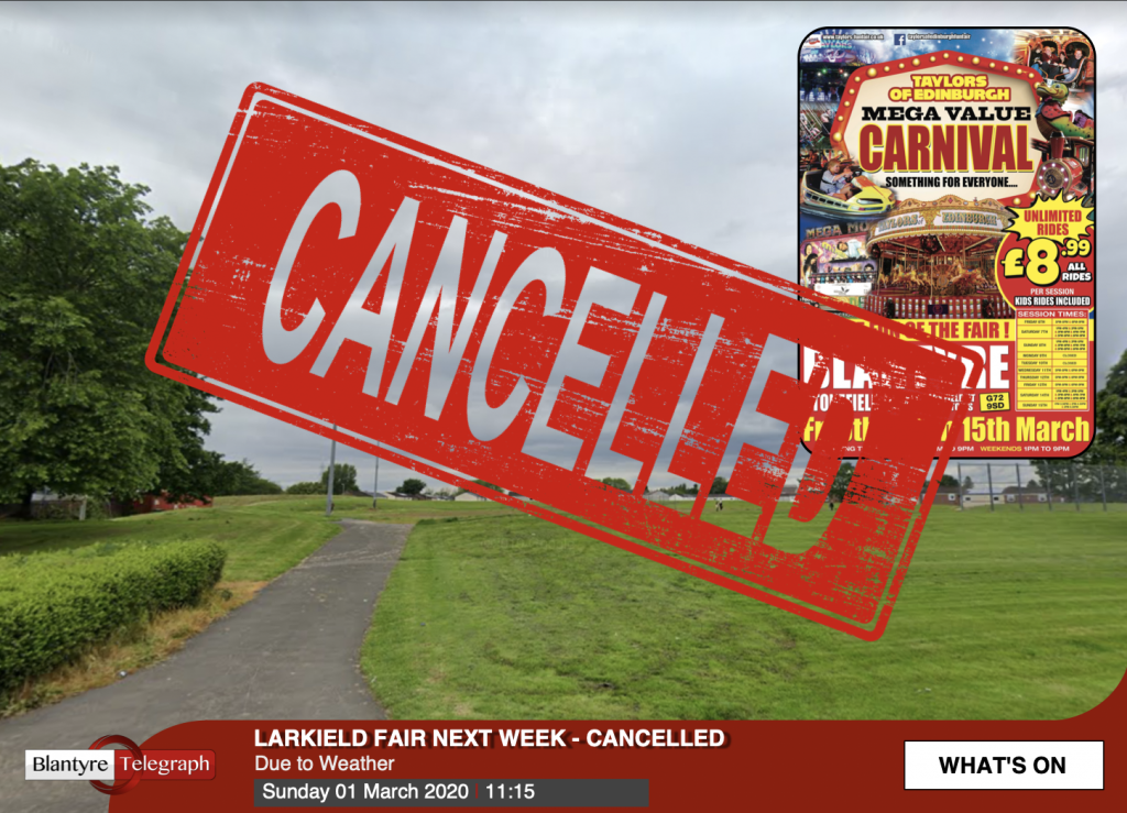 Larkfield FunFair - Cancelled - Blantyre Telegraph