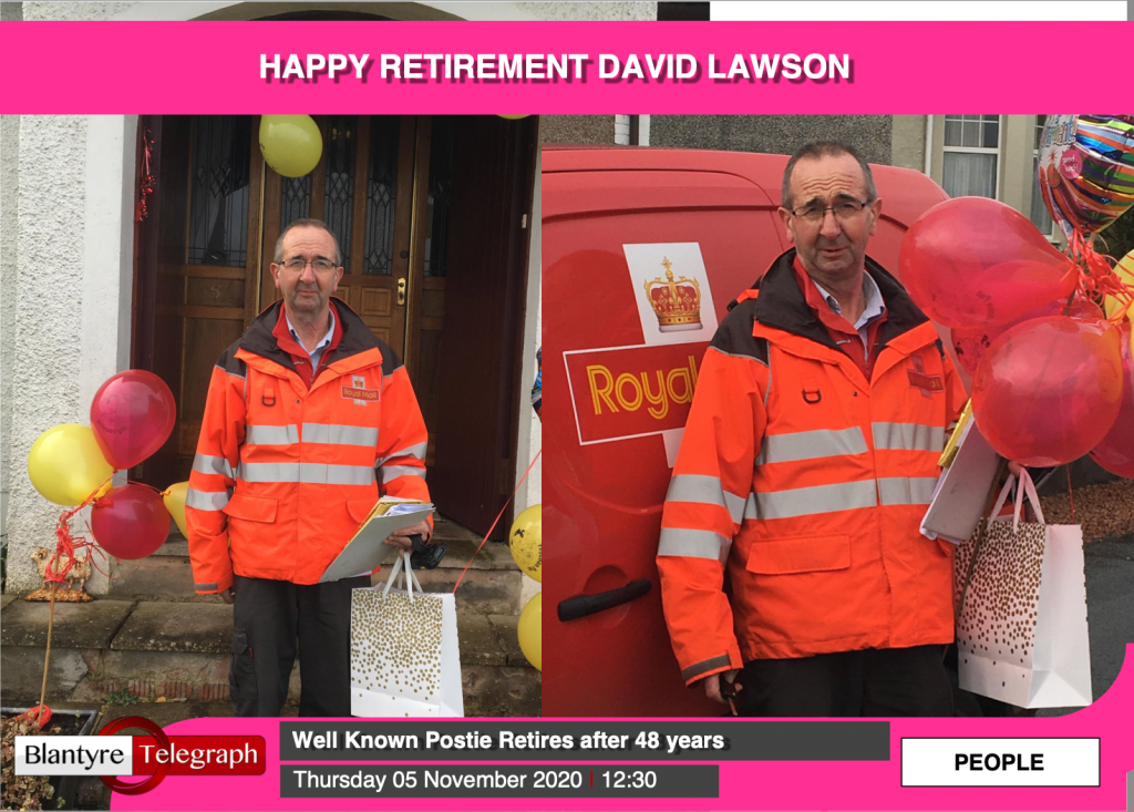 Happy Retirement David Lawson - Blantyre Telegraph