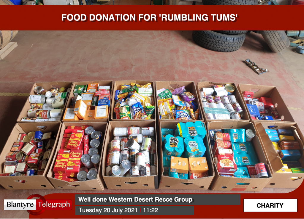 WDRG Donation to Rumbling Tums - Blantyre Telegraph