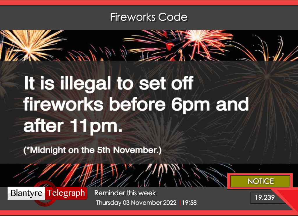 Fireworks Code - Blantyre Telegraph