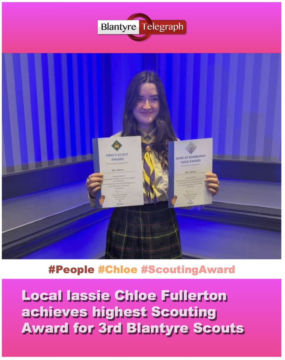 Celebrating Chloe Fullerton’s Historic Scout Achievements in Blantyre ...