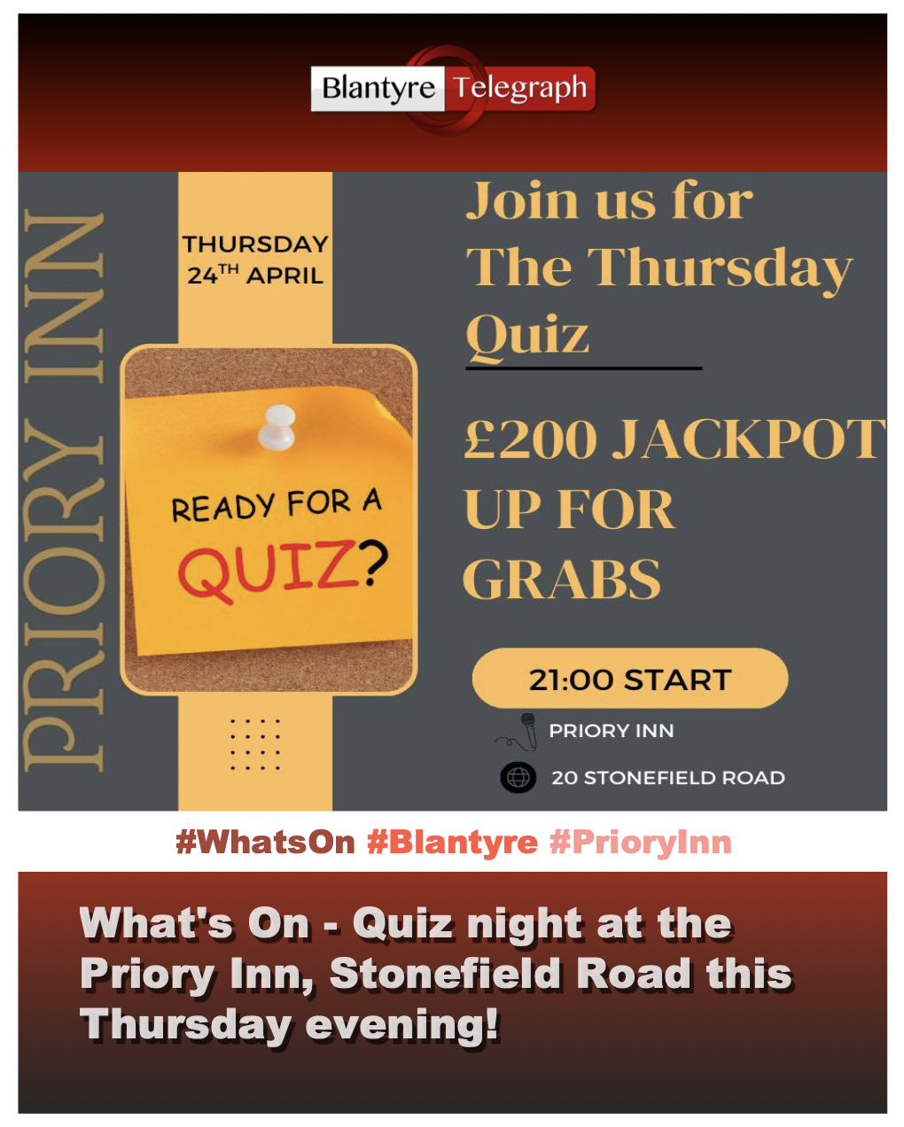 Test Your Trivia Skills: Priory Inn Quiz Night Awaits! - Blantyre Telegraph