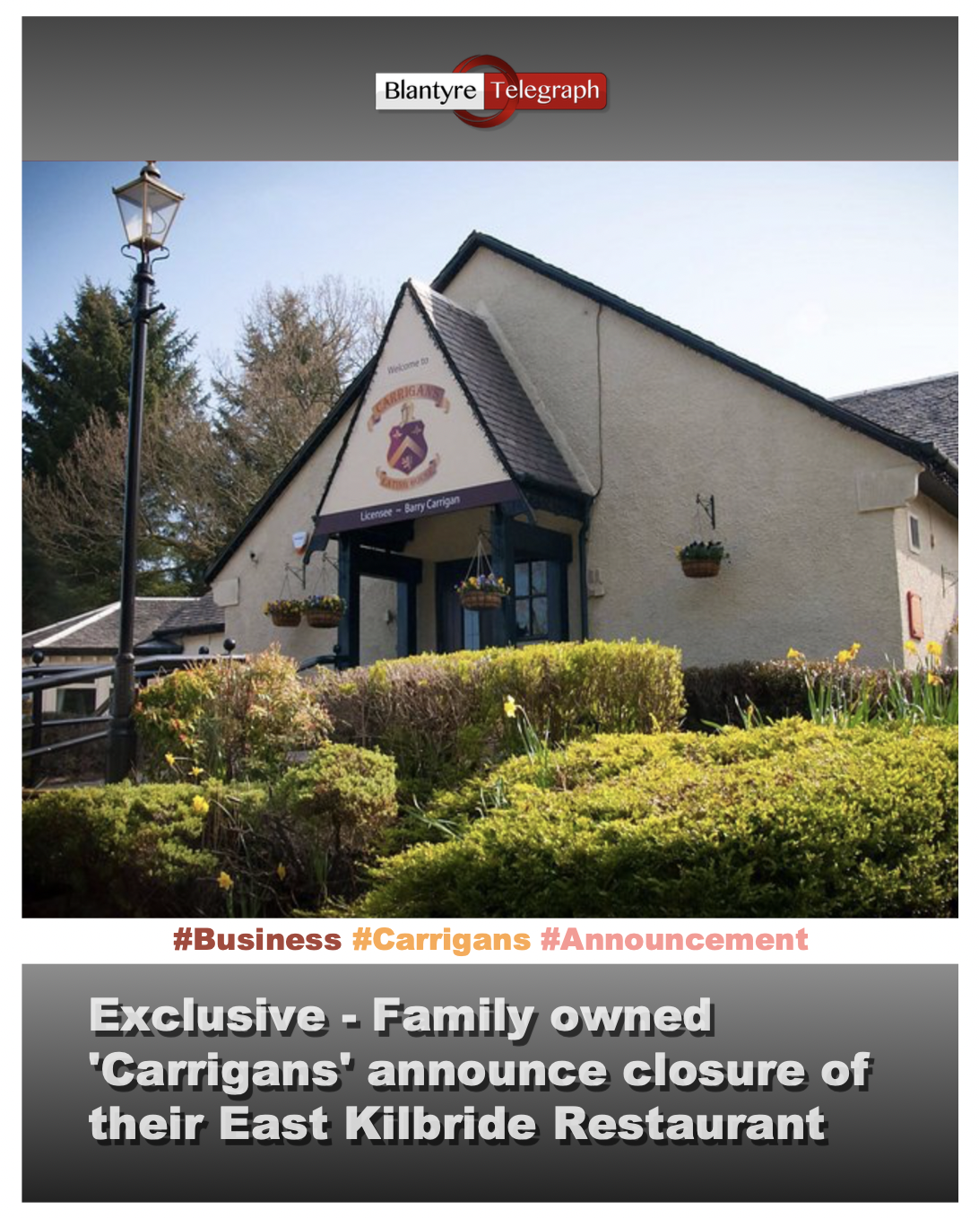 Exclusive: Carrigans Announce Change at East Kilbride Restaurant ...